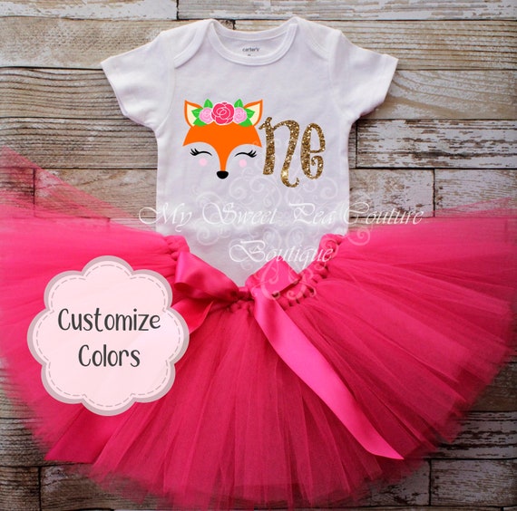 Wild One Fox First Birthday Tutu Outfit Cake Smash Outfit 1st - Etsy