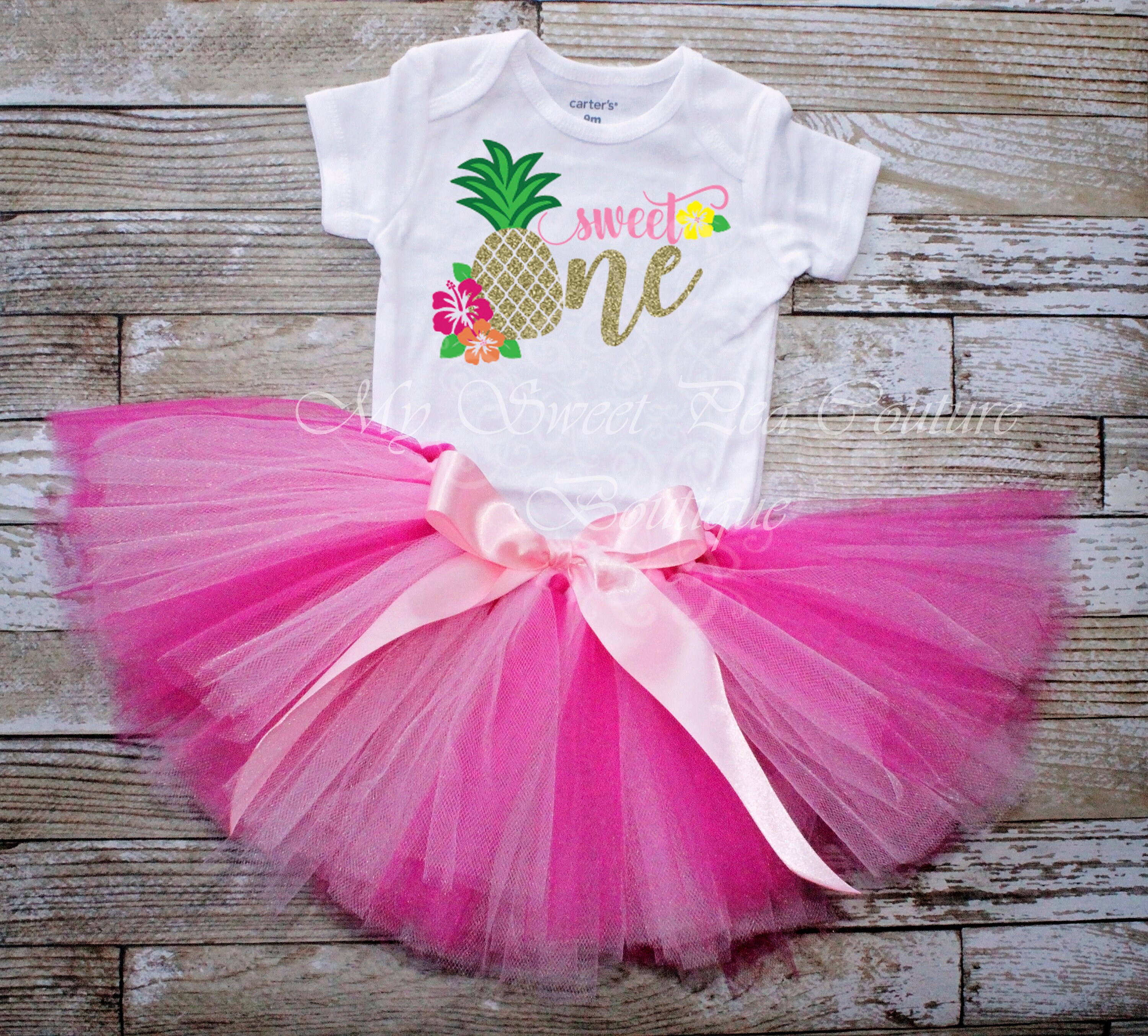 Luau First Birthday Outfit, Pineapple First Birthday, Sweet One ...