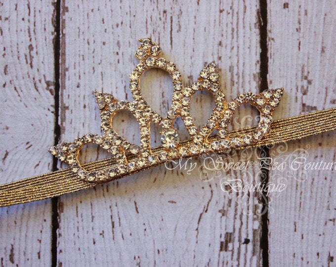 Gold Diamond Rhinestone Tiara Tiara Mini Tiara Mini Crown Crown Baby ...