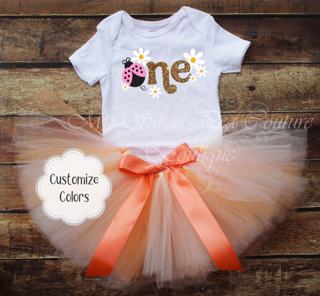 Ladybug First Birthday Tutu Outfit: Groovy June Bug Cake Smash Set for ...