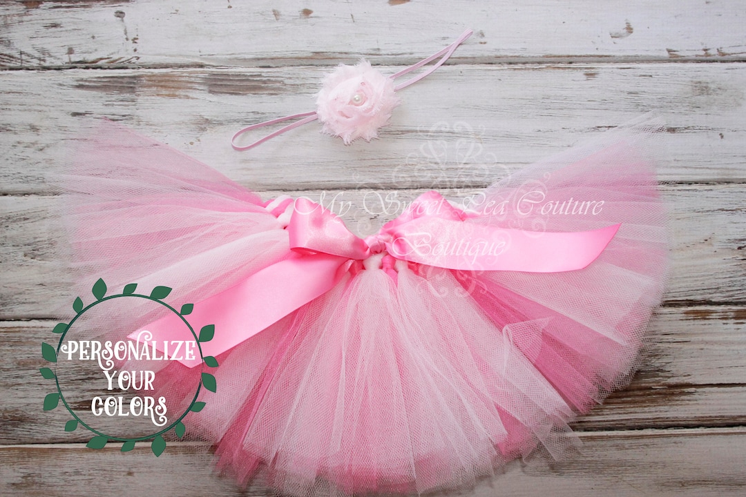 Light Pink & Shocking Pink Tutu and Headband Set- Tutu- Princess- 1st Birthday Tutu- Cake Smash ...