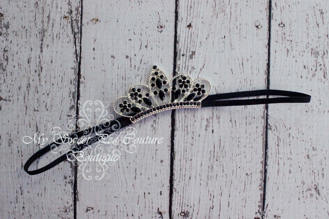 Black Rhinestone Tiara Headband Mini Tiara Mini Crown | Etsy