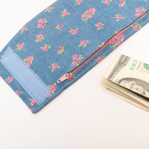 Hidden Wallet Slim Wallet Travel Wrist Wallet Denim Wristlet Wallet ...