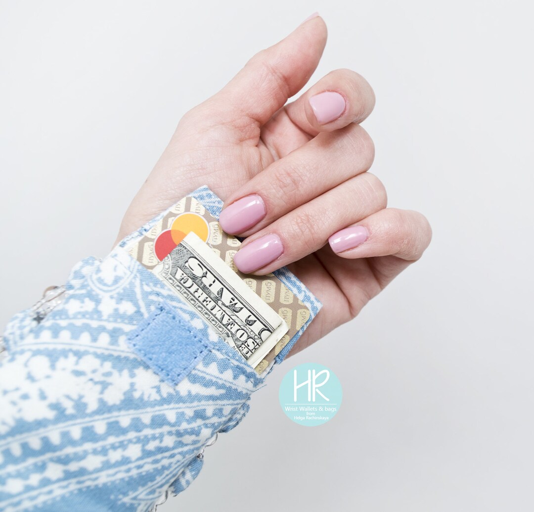 Wrist Wallet Women Wristband Travel Party Wrist Wallet for Women Blue ...