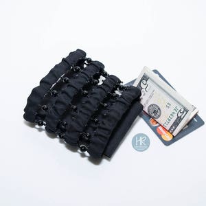 Hidden Wallet Travel Wrist Wallet Black Wide Bracelet Purse Womens ...