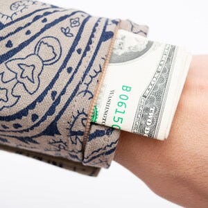 Hidden Wallet Beige Wrist Wallet Bracelet Travel Wristlet Wallet Womens ...