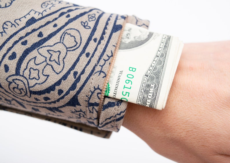 Hidden wallet Beige Wrist Wallet bracelet Travel wristlet | Etsy