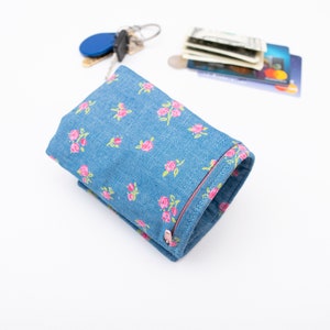Hidden Wallet Slim Wallet Travel Wrist Wallet Denim Wristlet Wallet ...