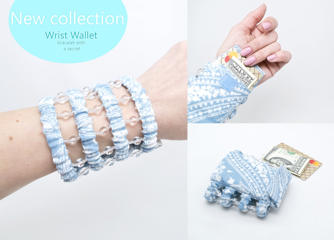 Wrist Wallet Women Wristband Travel Party Wrist Wallet for Women Blue ...