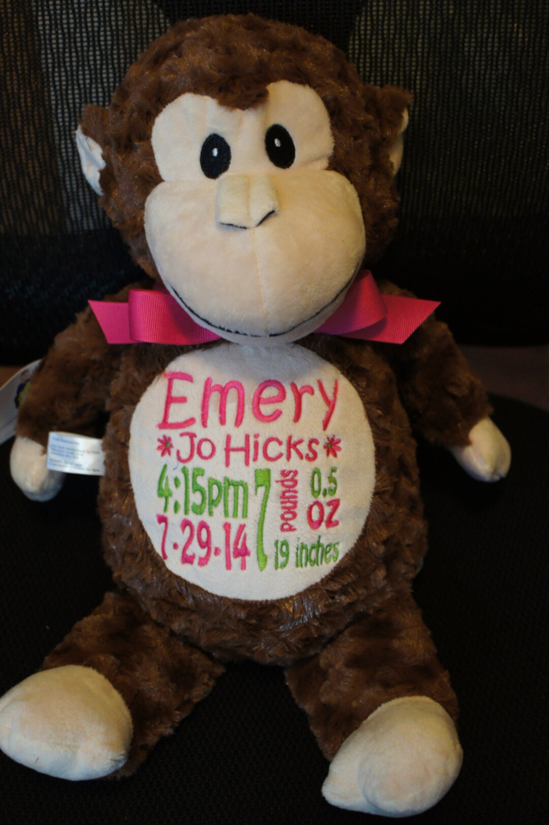 Personalized Baby Gift, baby Cubbies Huggles the Monkey, Birth ...