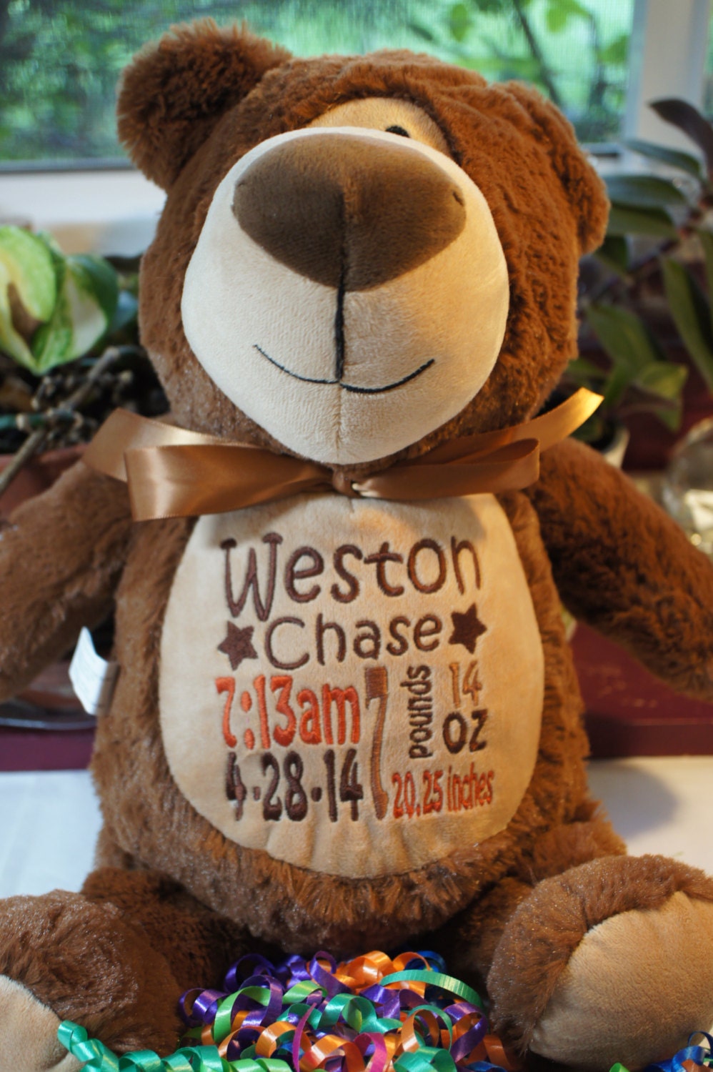 Personalized Baby Gift, "baby Cubbies" Cubbyford the Bear, Birth ...