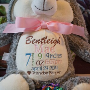 Personalized Baby Gift, "baby Cubbies" Munchkin Pie the Rabbit, Birth ...