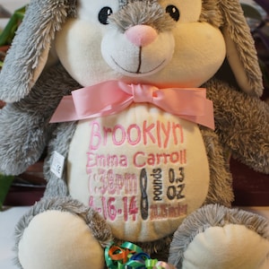 Personalized Baby Gift, "baby Cubbies" Munchkin Pie the Rabbit, Birth ...