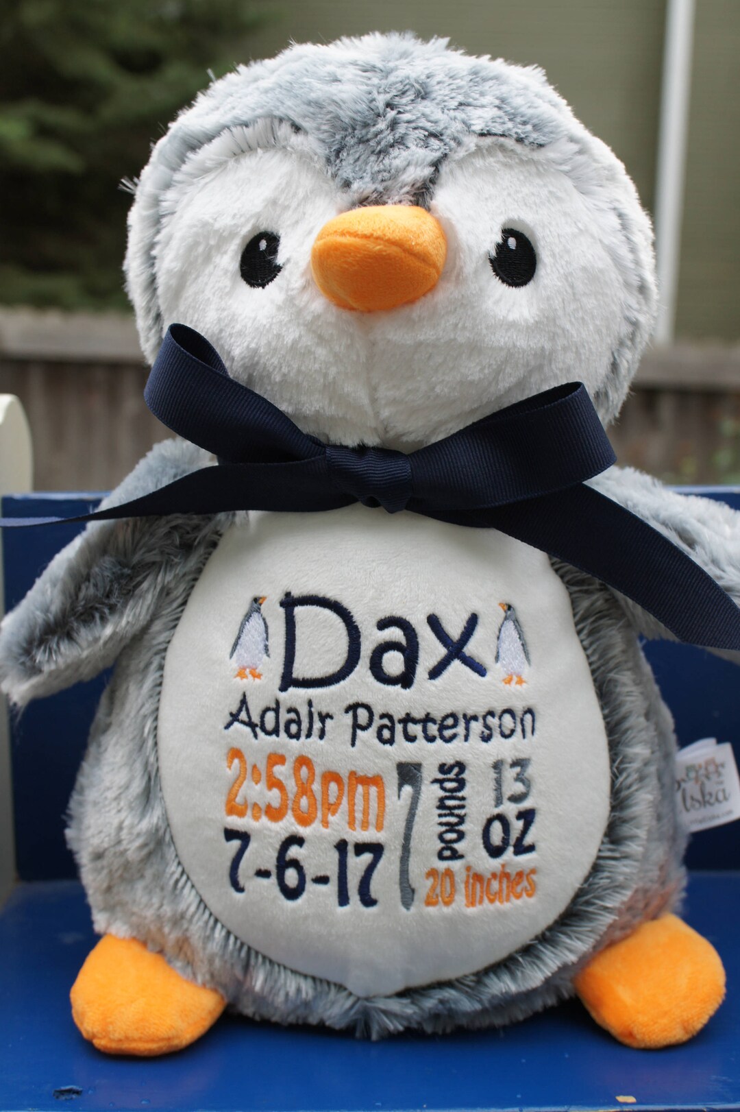 Personalized Baby Gift, Penguin, Keepsake, Baptism Gift, Memorial Gift ...