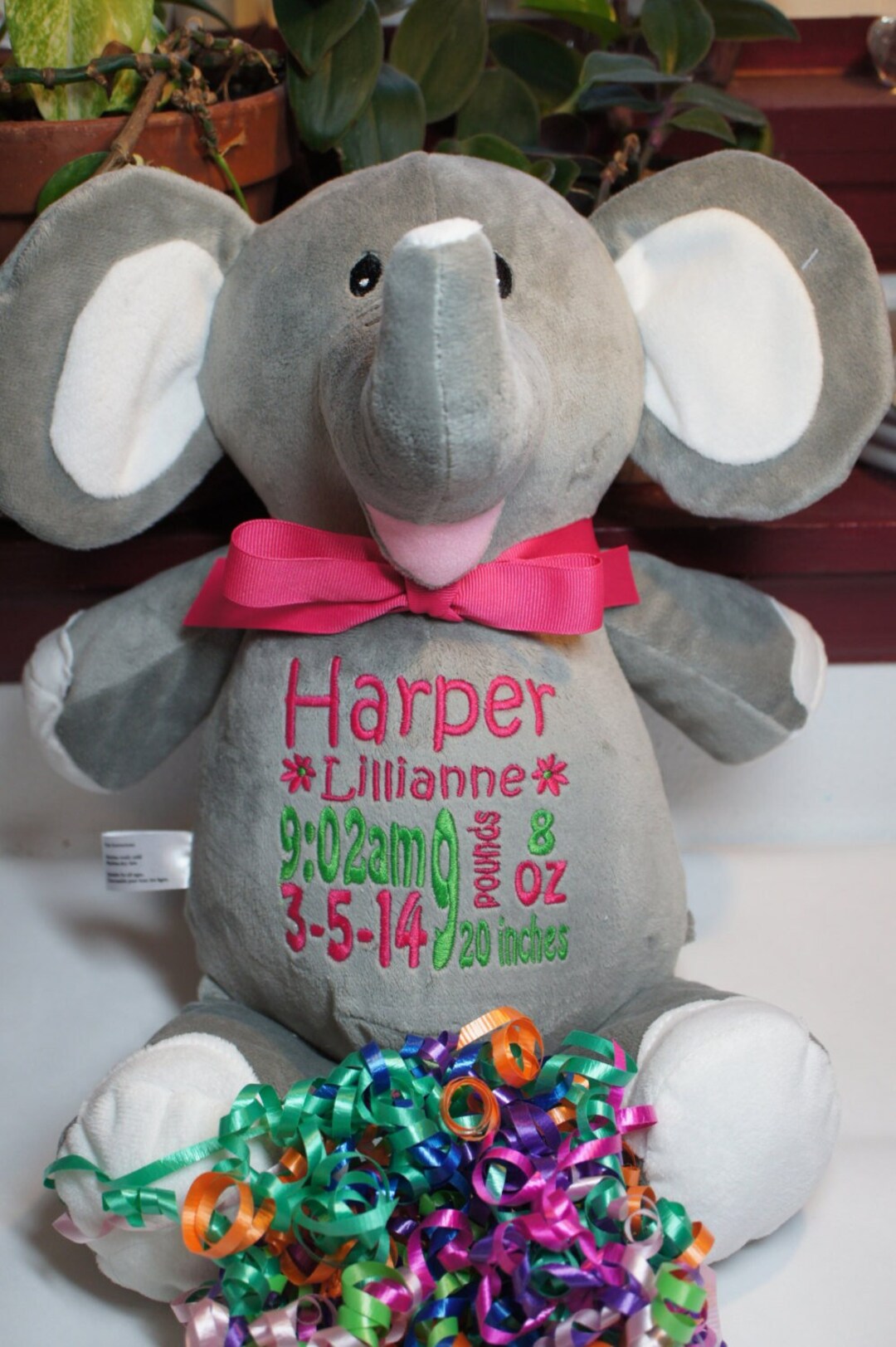 Personalized Baby Gift, "baby Cubbies", Elle the Elephant Newborn Gift ...