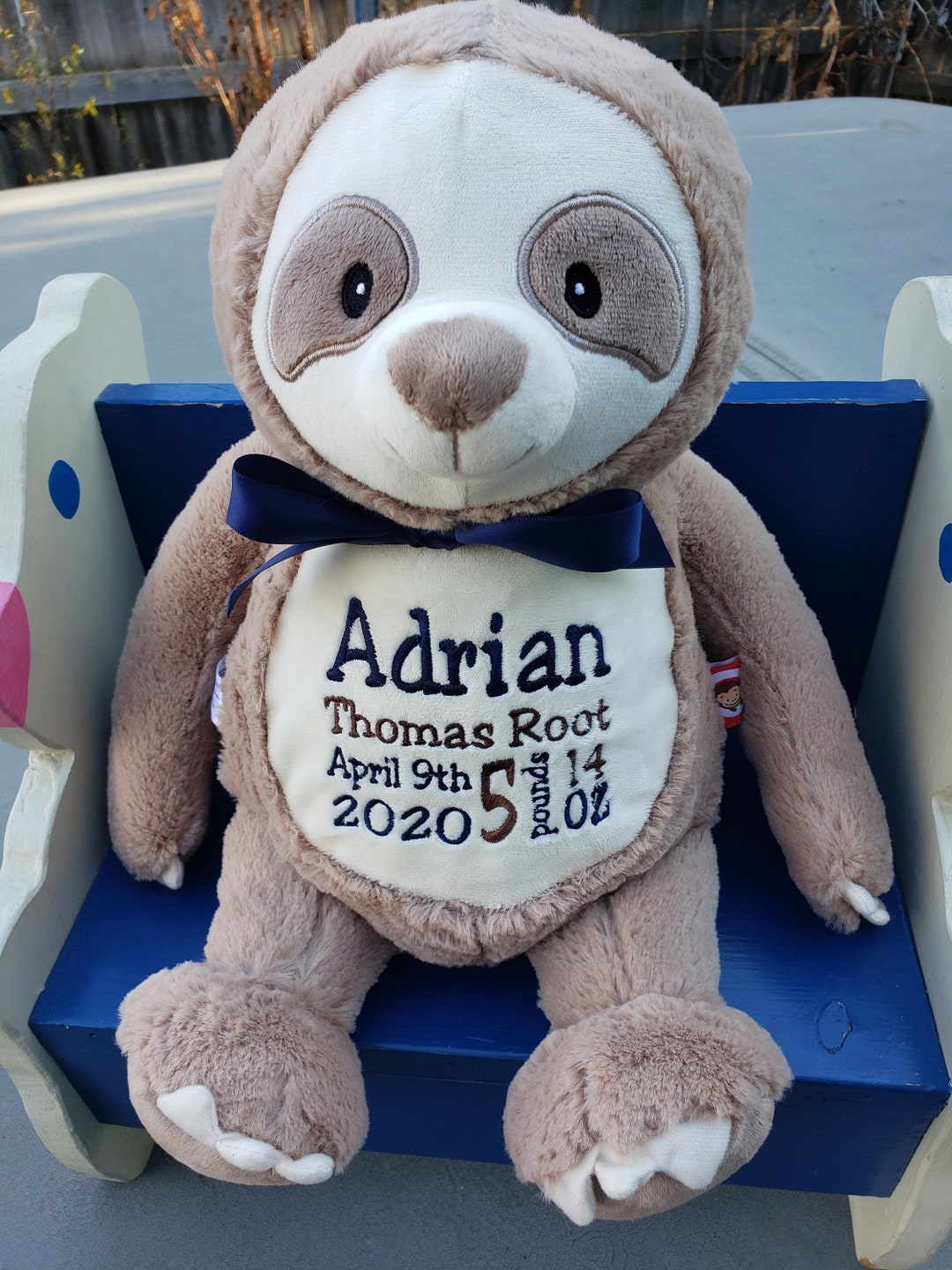 Personalized Baby Gift, "baby Cubbies" NEW Sloth, Birth Announcement ...