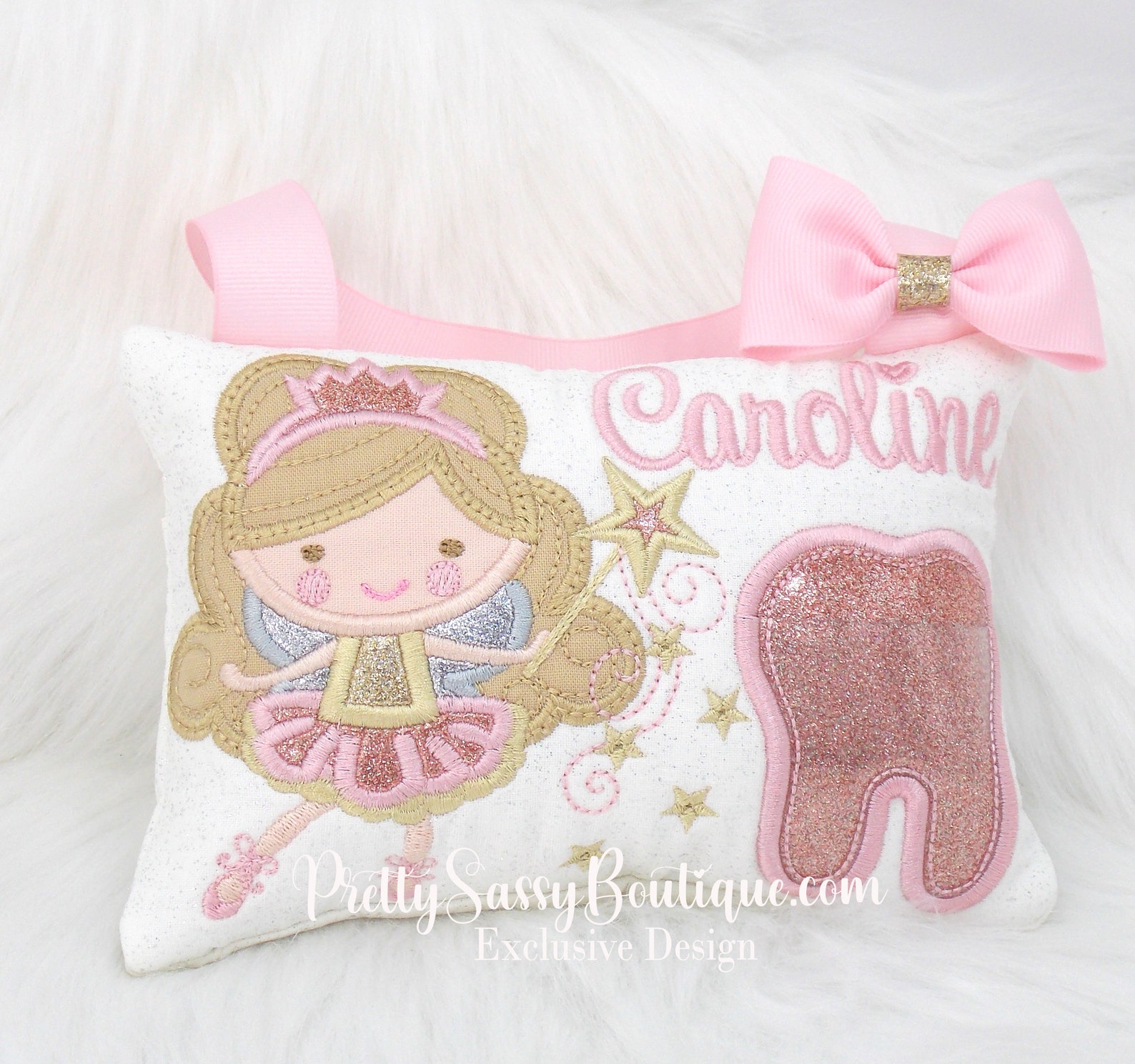 Pink Tooth Fairy Pillow, Tooth Fairy Pillow, Girls Tooth Pillow, Girl ...