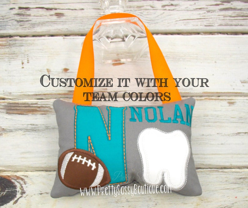 Football Tooth Fairy Pillow, Sports Personalized Boy Tooth Fairy Pillow ...