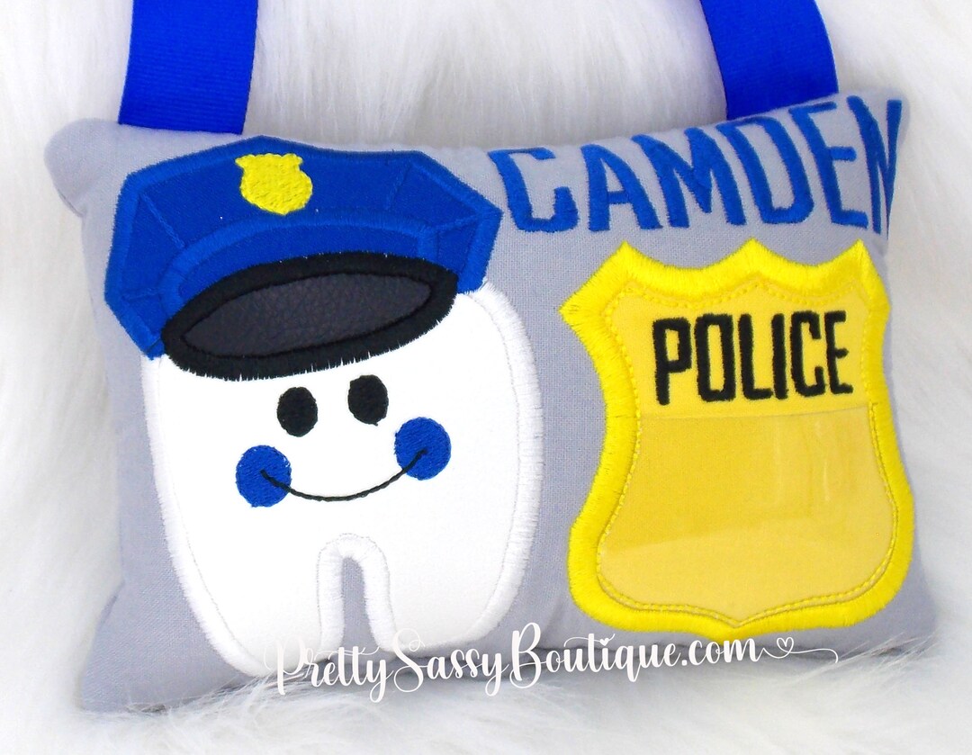Police Tooth Fairy Pillow, Boys Tooth Fairy Pillow, Tooth Pillow ...
