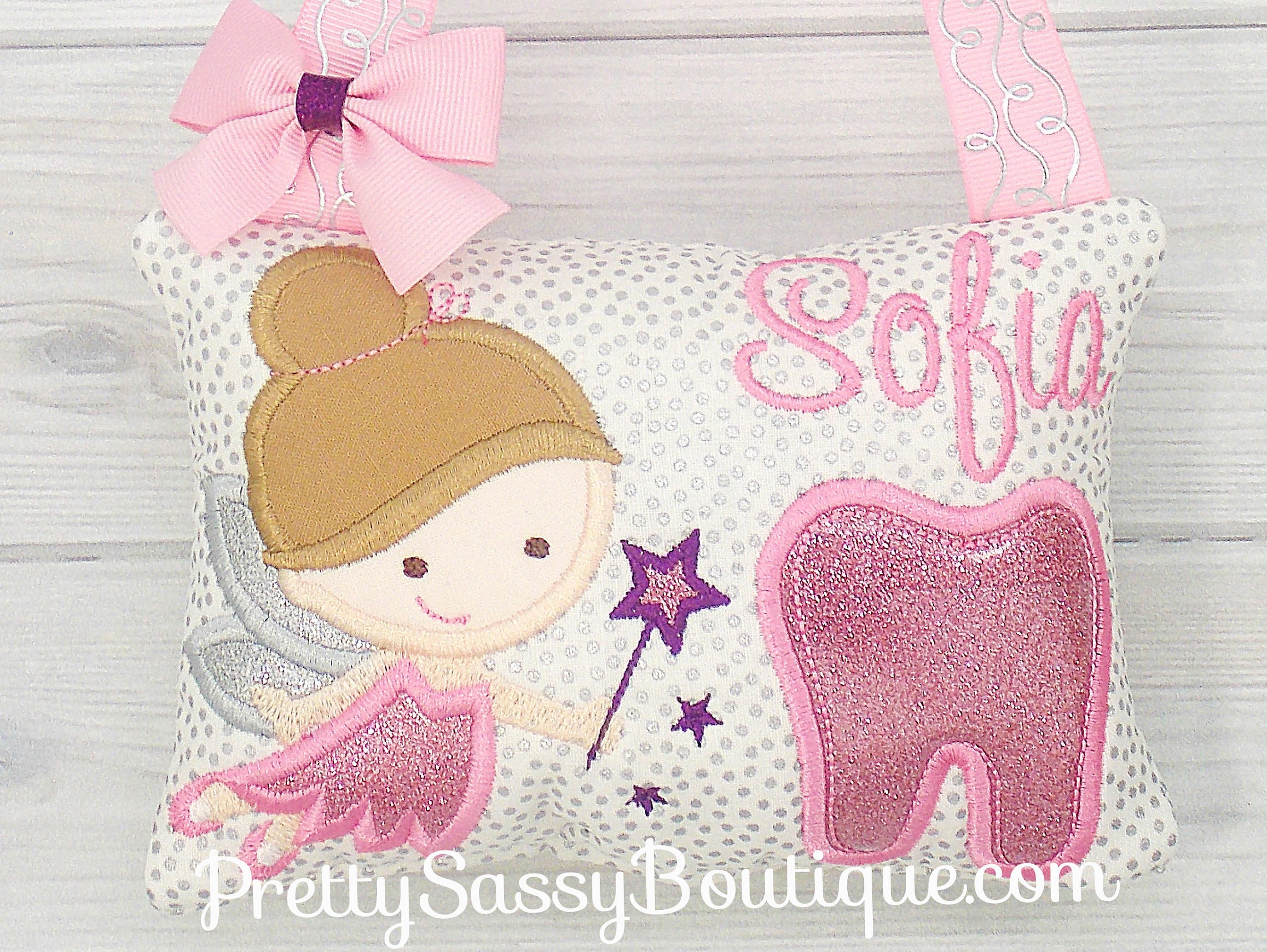 Pink Tooth Fairy Pillow Girl Girls Tooth Fairy Pillow | Etsy