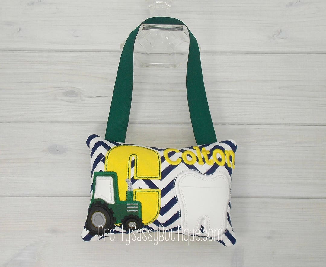 Tooth Fairy Pillow Boys - Tractor Tooth Fairy Pillow - Personalized ...