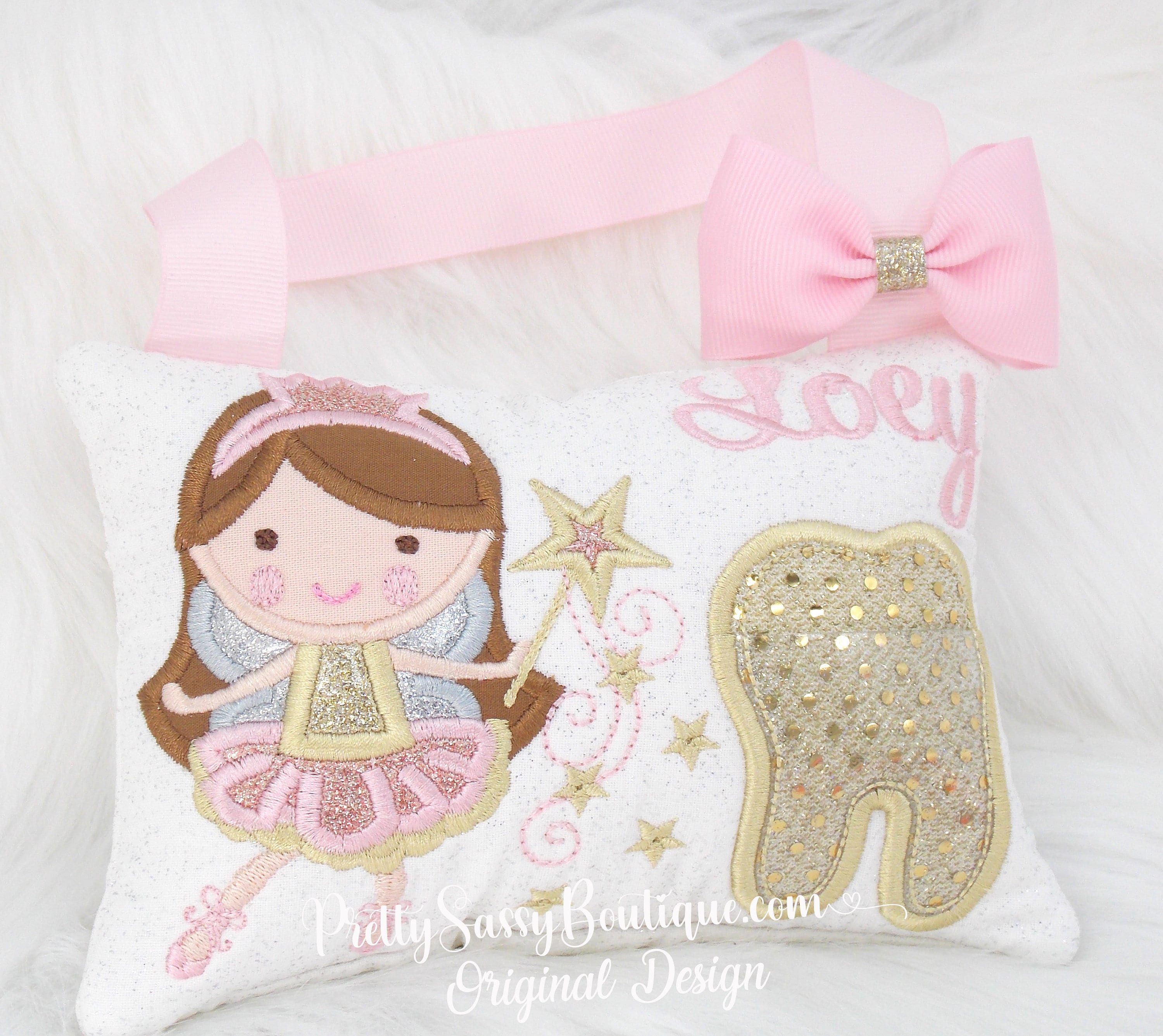 Gold Tooth Fairy Pillow Tooth Fairy Pillow Girls Tooth | Etsy