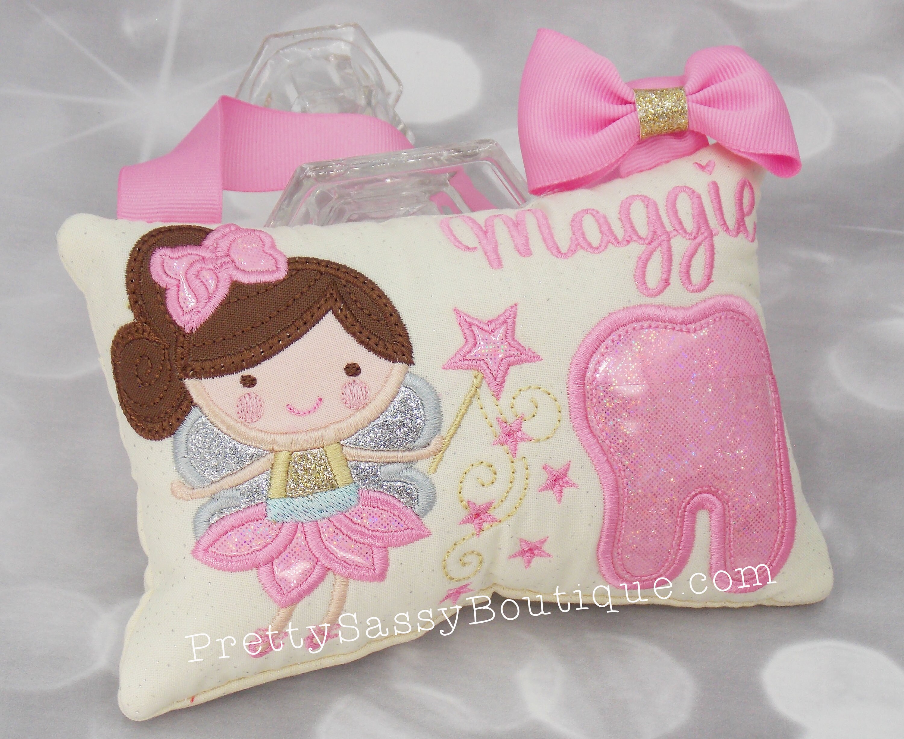 Pink Tooth Fairy Pillow Gold Tooth Fairy Pillow Girls Tooth | Etsy