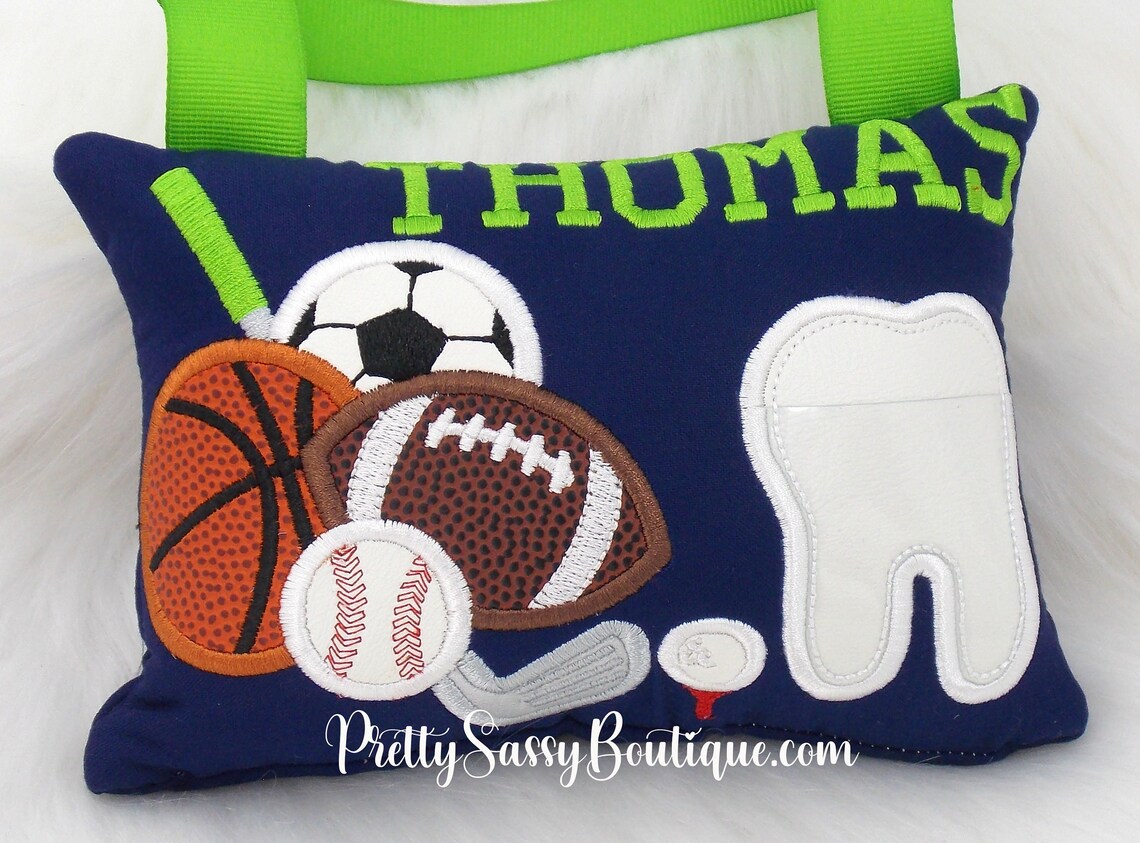Golf Sports Tooth Fairy Pillow, Boy Sports Tooth Fairy Pillow ...