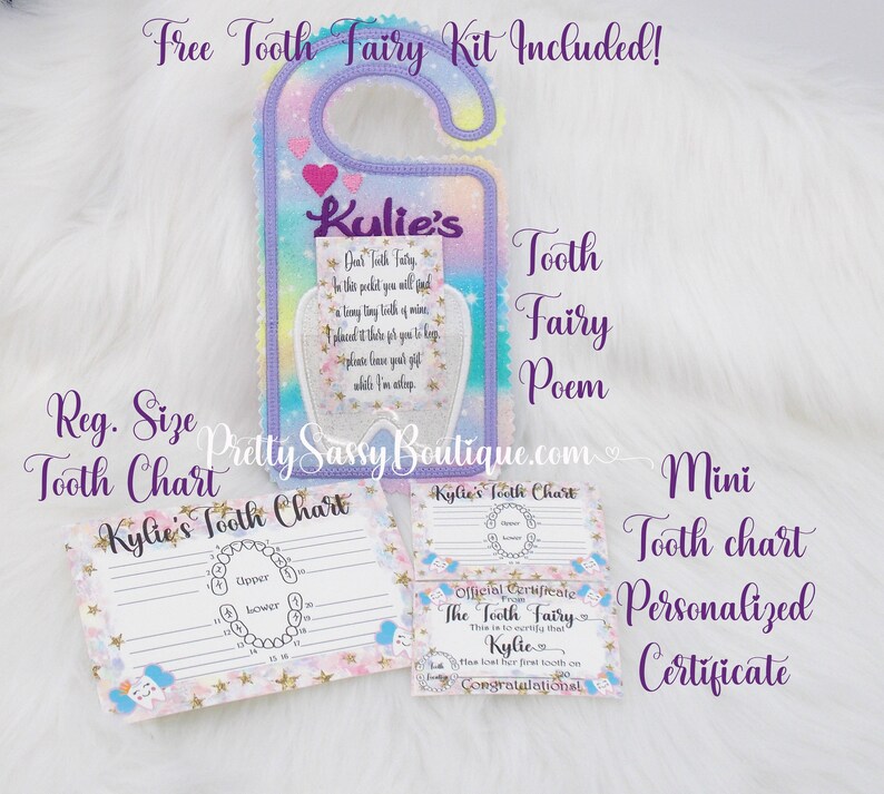 Tooth Fairy Door Hanger, Glitter Rainbow Tooth Fairy Door Sign, Kids ...