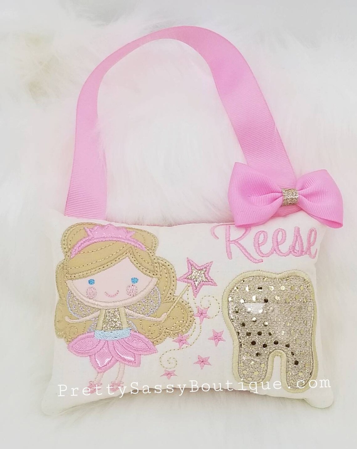 Pink Tooth Fairy Pillow Gold Tooth Fairy Pillow Girls Tooth - Etsy