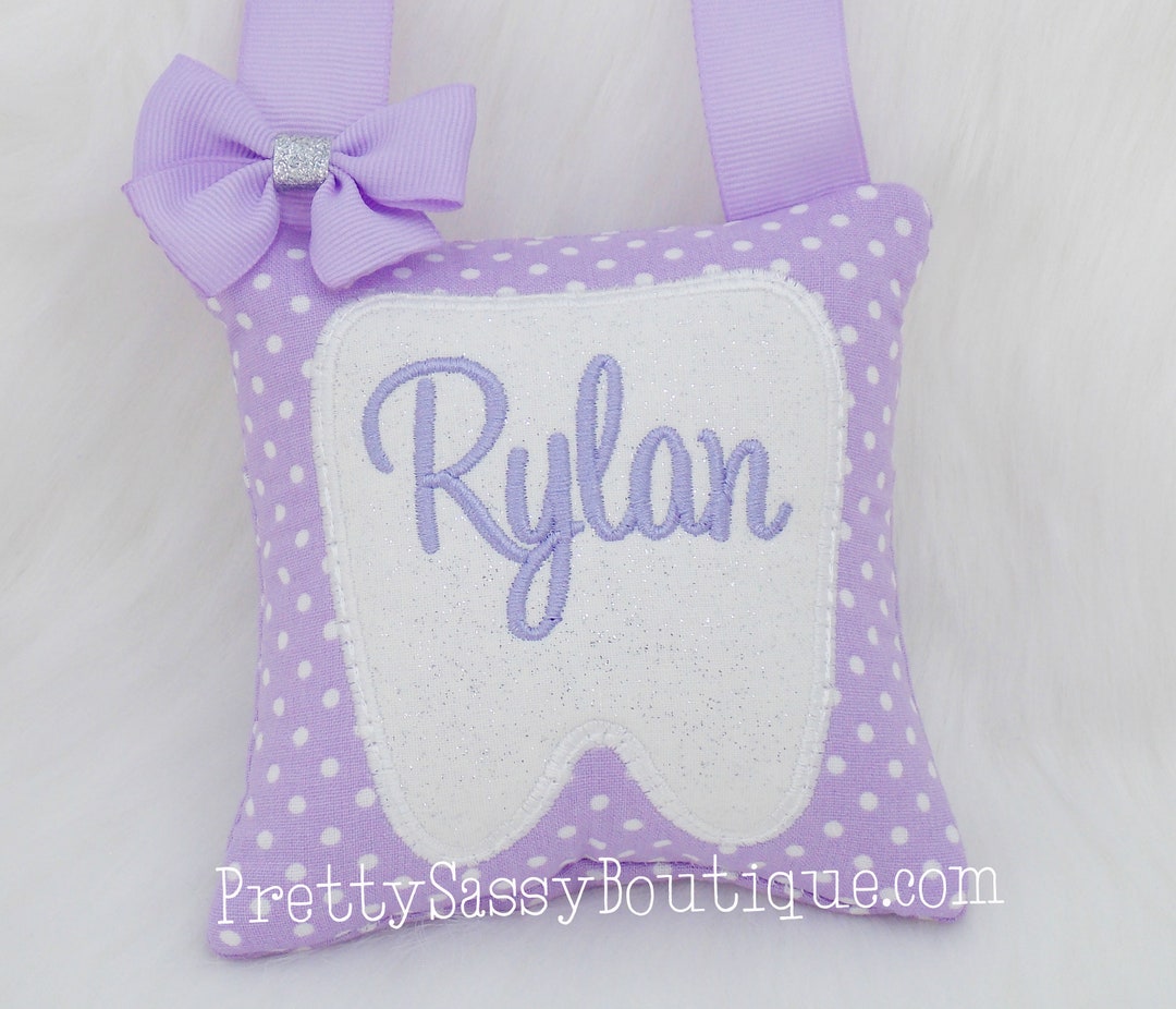 Purple Tooth Fairy Pillow, Personalized Tooth Fairy Pillow, Tooth ...
