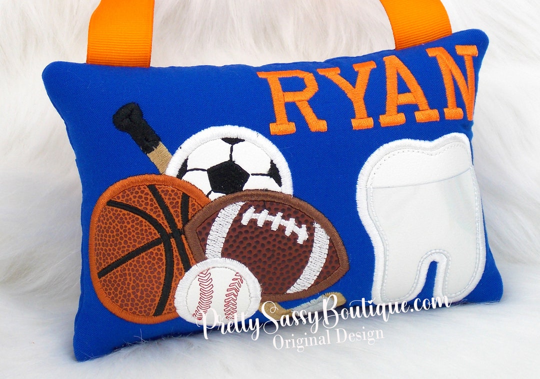 Sports Tooth Fairy Pillow, Baseball Boy Sports Tooth Fairy Pillow ...