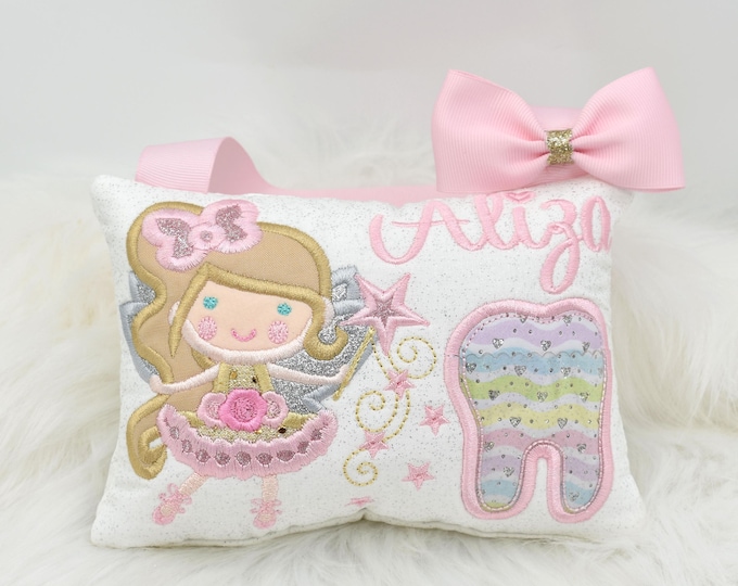 Gold Tooth Fairy Pillow, Pink Tooth Fairy Pillow, Girls Tooth Pillow ...