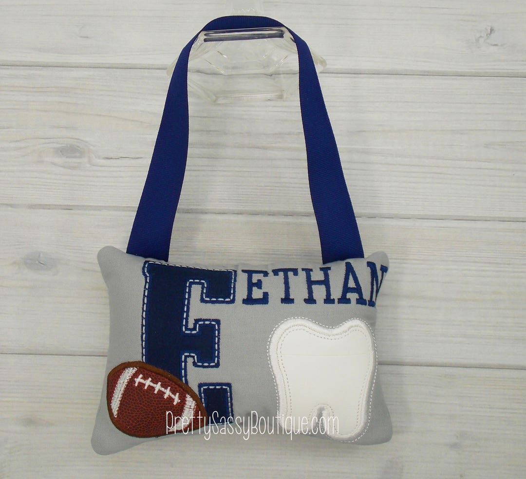 Football Tooth Fairy Pillow, Sports Personalized Boy Tooth Fairy Pillow ...