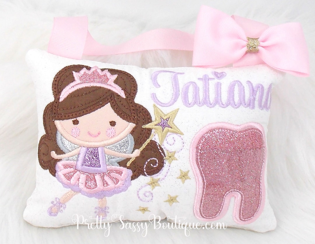 Gold Tooth Fairy Pillow, Tooth Fairy Pillow, Girls Tooth Pillow, Girl ...