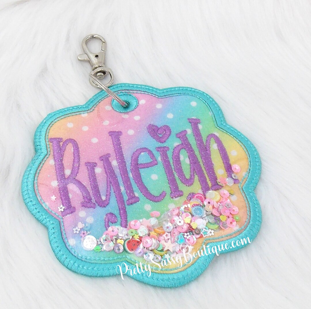 Personalized Fabric Bag Tag, Name Tag, Embroidered Name Tag, Bookbag ...