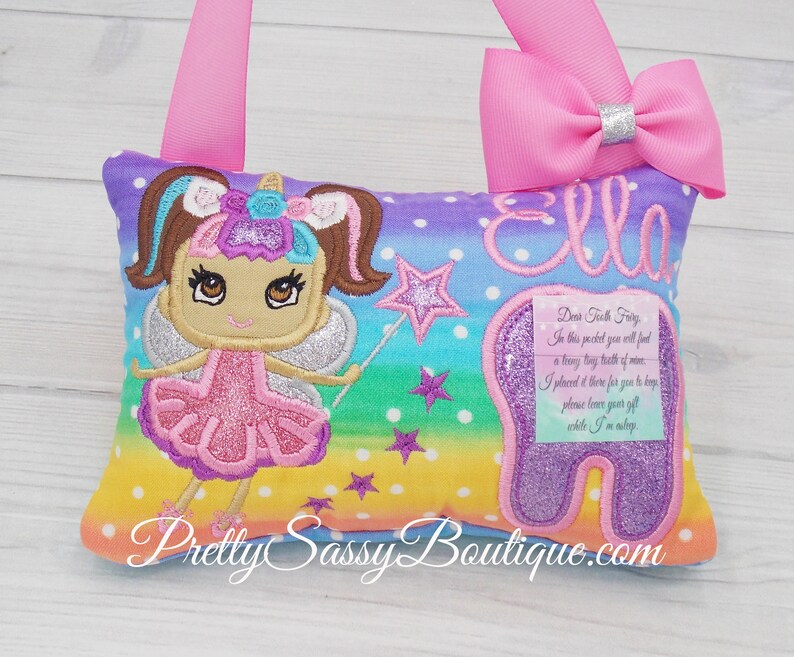 Tooth Fairy Pillow Girls Tooth Fairy Pillow Tooth Pillow | Etsy