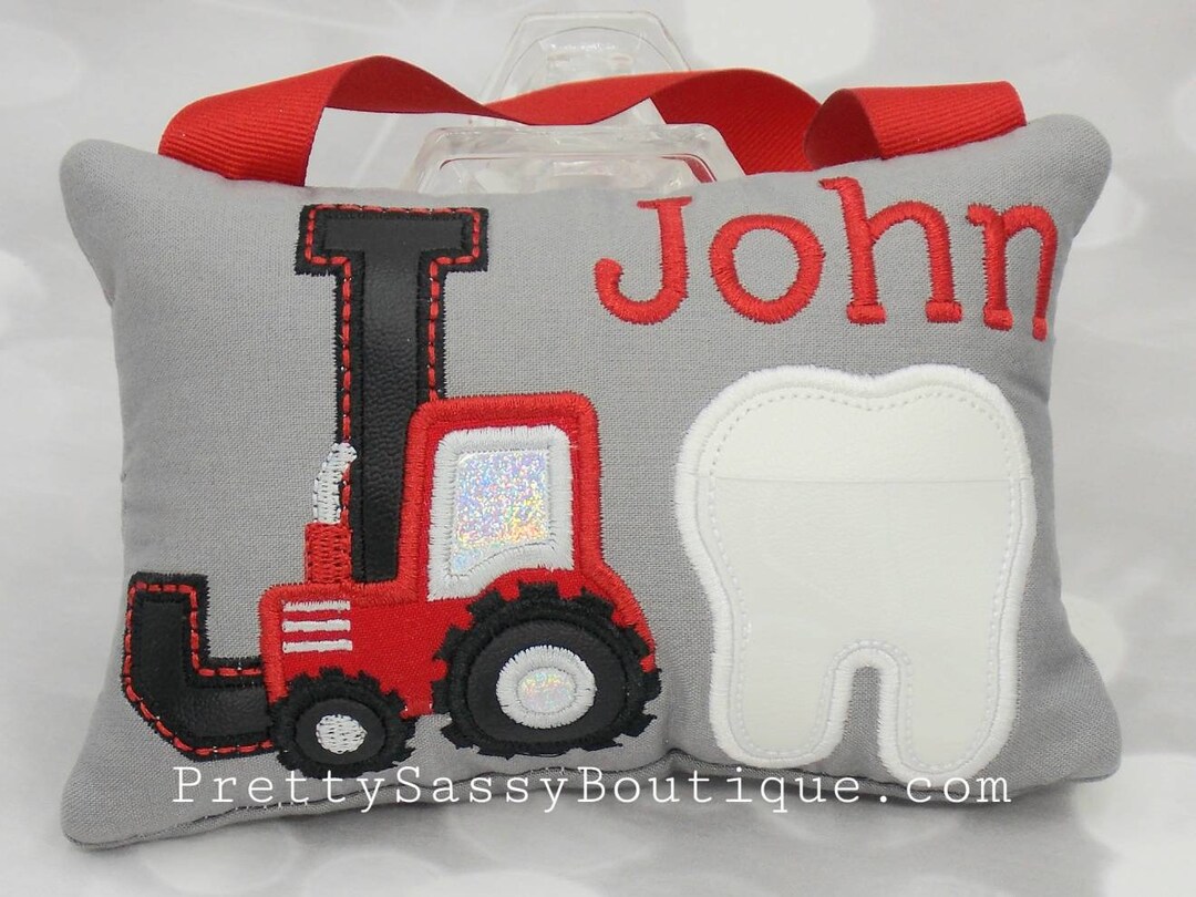 Tractor Tooth Fairy Pillow, Personalized Tooth Pillow, Tractor Pillow ...