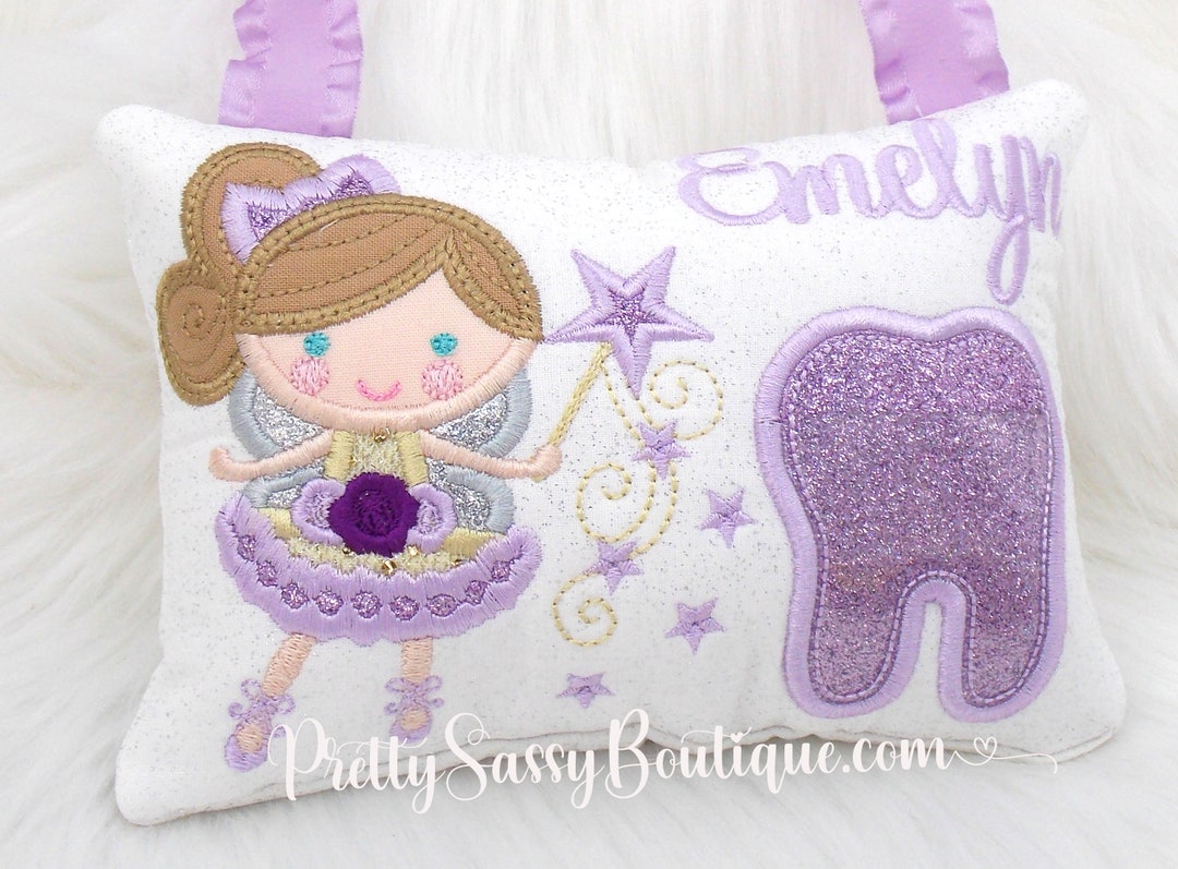 Gold Tooth Fairy Pillow, Tooth Fairy Pillow, Girls Tooth Pillow, Girl ...