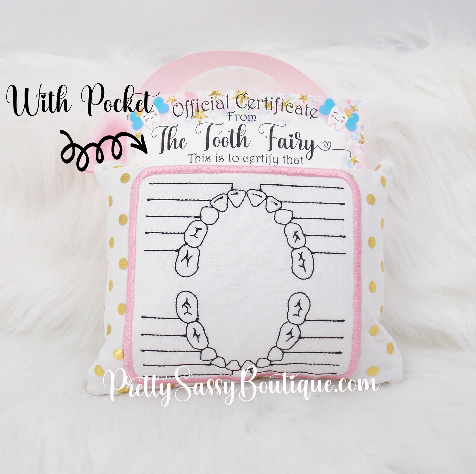 Rainbow Embroidered Tooth Chart, Girl Embroidered Tooth Chart Pillow ...