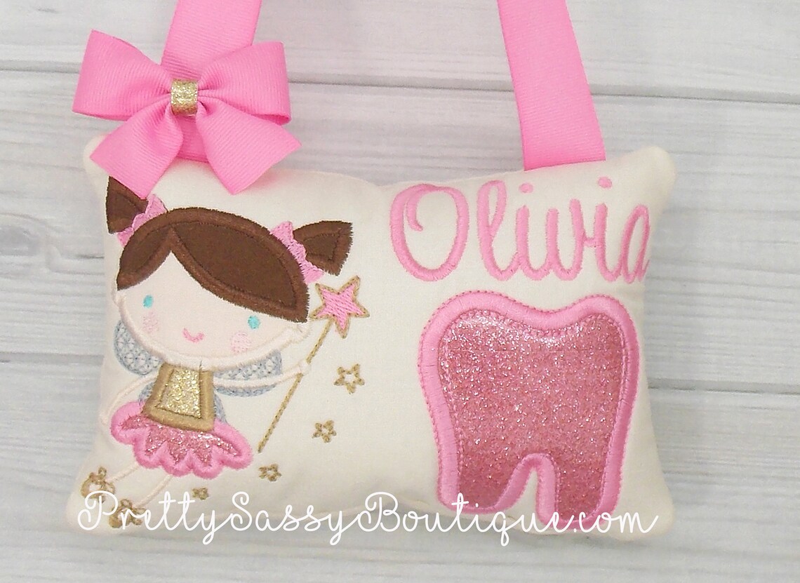 Pink Tooth Fairy Pillow Girl Girls Tooth Fairy Pillow Gold - Etsy