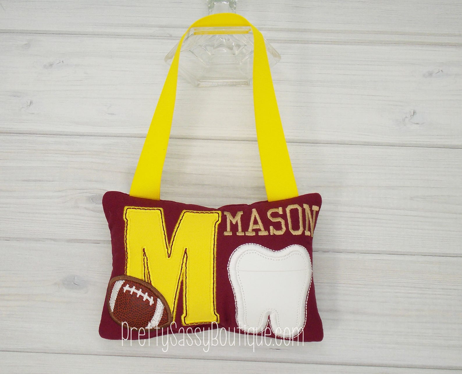 Football Tooth Fairy Pillow, Sports Personalized Boy Tooth Fairy Pillow ...