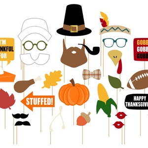 festive Thanksgiving photo booth props perfect for your | Etsy