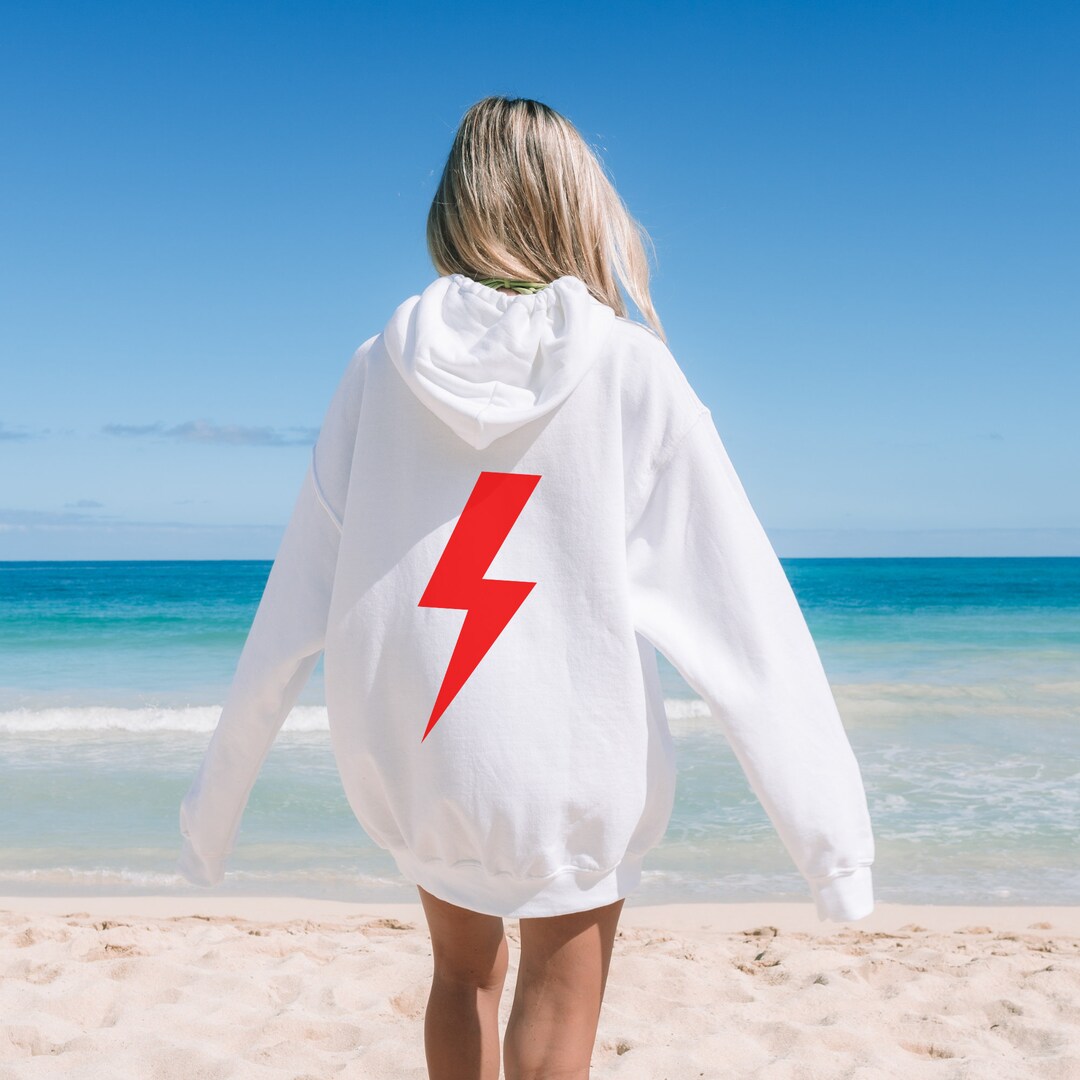Coconut Girl Lightning Bolt Oversized Hoodie Trendy Y2k Sweatshirt VSCO ...