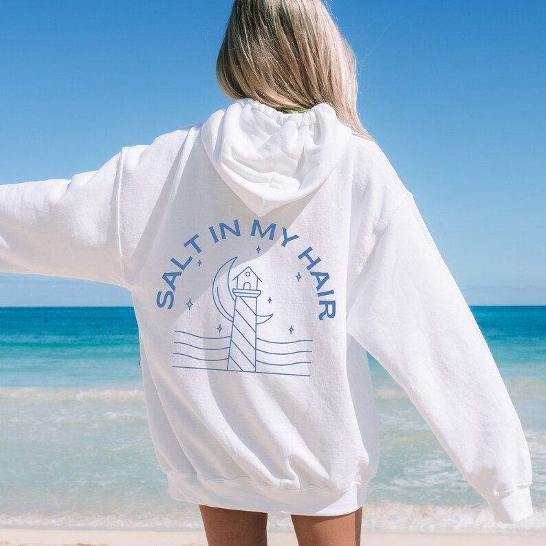 Ocean Inspired Style Salty Hoodie Beachy Sweatshirt Beach Pullovers ...