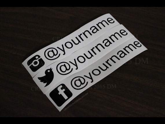 Custom Social Media vinyl decals 1 x 7 stickers | Etsy
