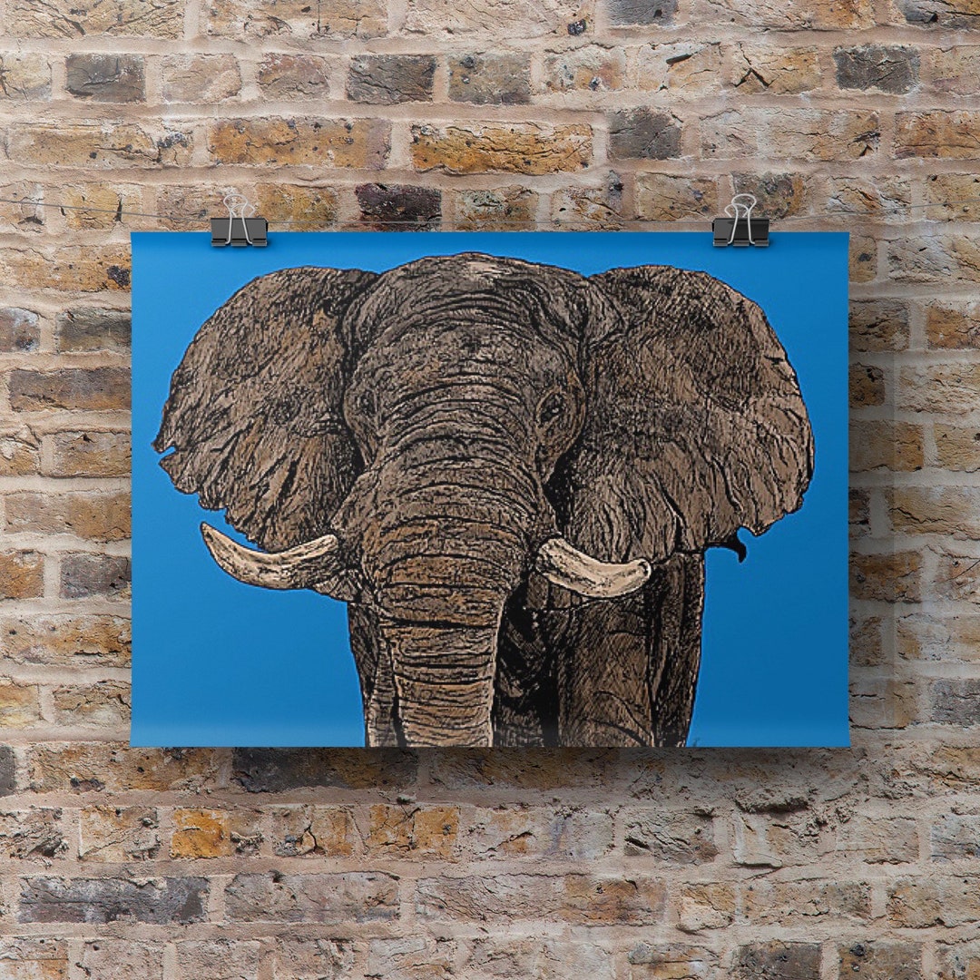 The Land Titan Elephant Portrait Art Print - Etsy UK