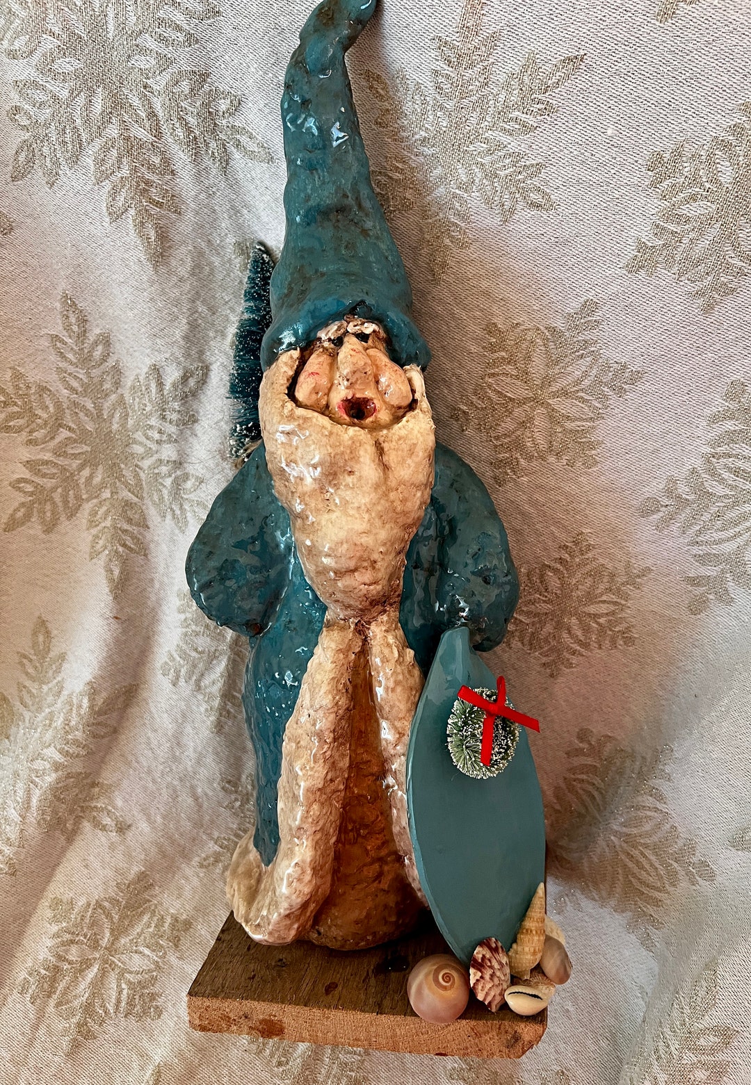 Paper Mache, Primitive, Folk Art Beach, Surf, Seaside Gnome, OOAK ...