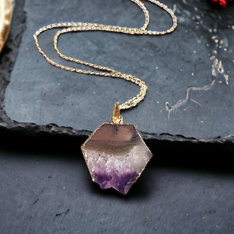 Druzy Geode Necklace - Etsy
