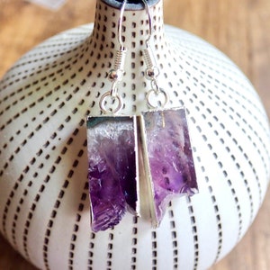Amethyst Slice Earrings Silver,gold Purple Geode Earrings, Birthstone Jewelry Gift,raw Gemstone ...
